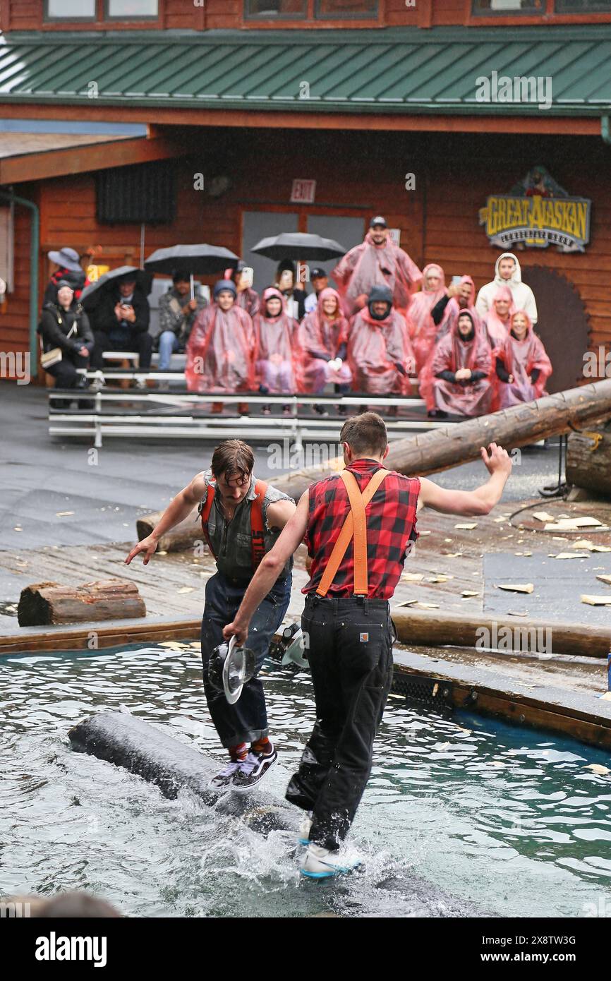 Logrolling (aka Birling), Great Alaskan Lumberjack Show, Ketchikan, Revillagigedo Island ...