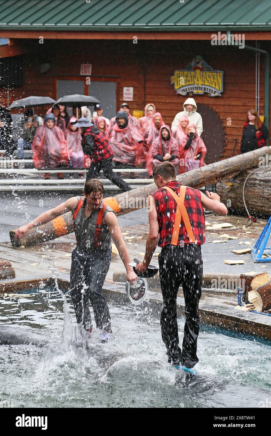 Logrolling (aka Birling), Great Alaskan Lumberjack Show, Ketchikan ...