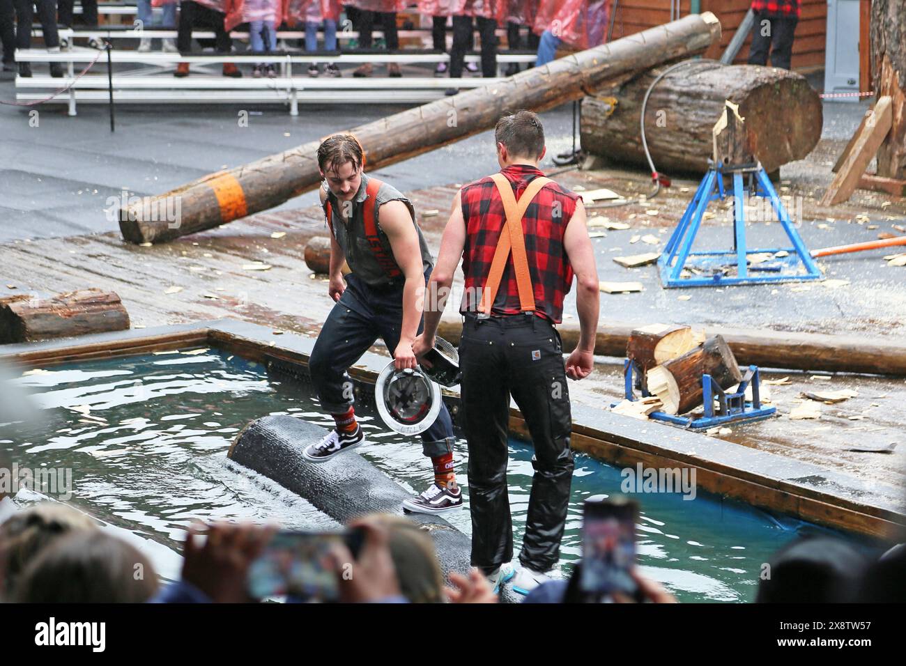 Logrolling (aka Birling), Great Alaskan Lumberjack Show, Ketchikan ...