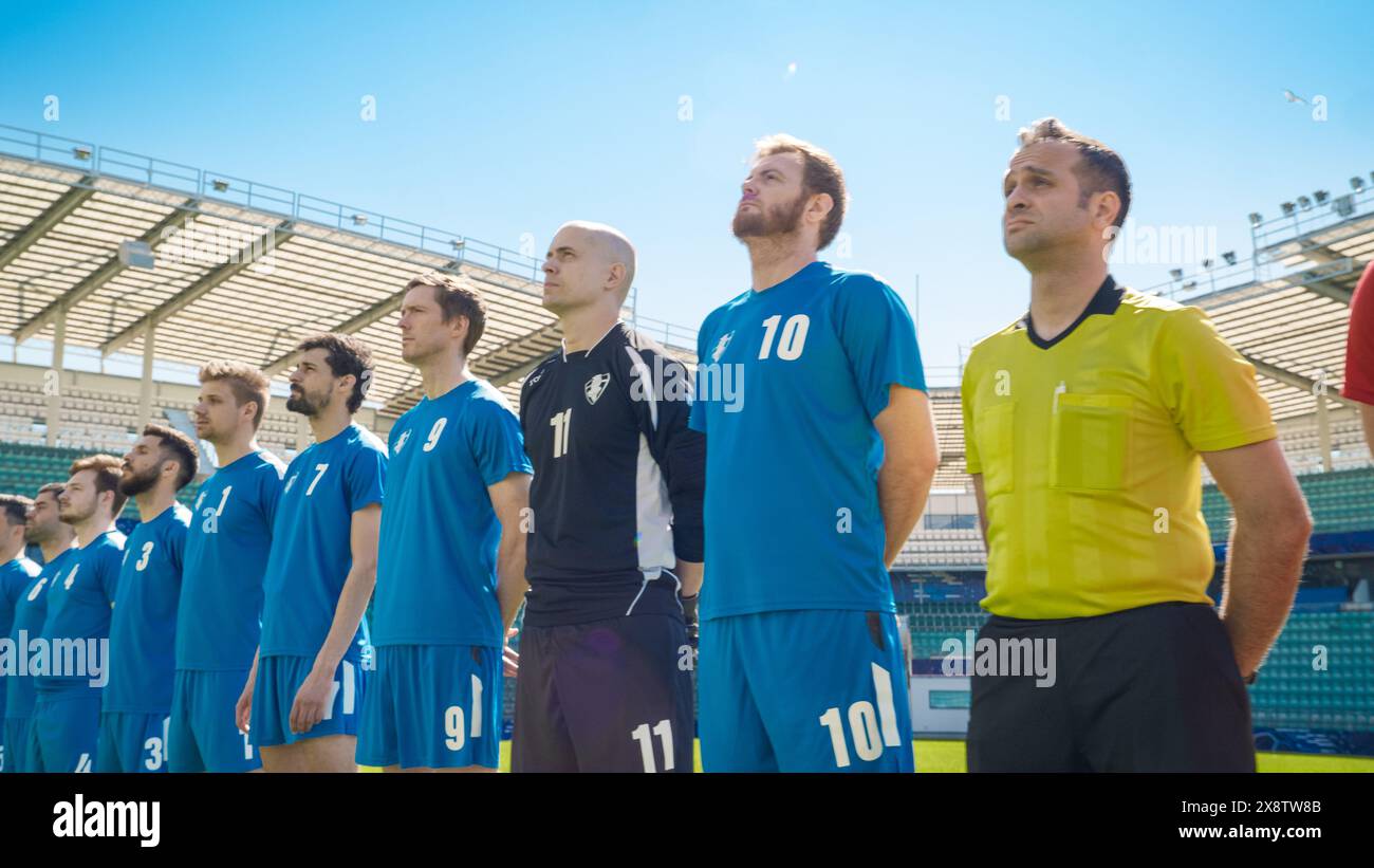 Football Championship: Two Professional Soccer Teams ready for a Match ...