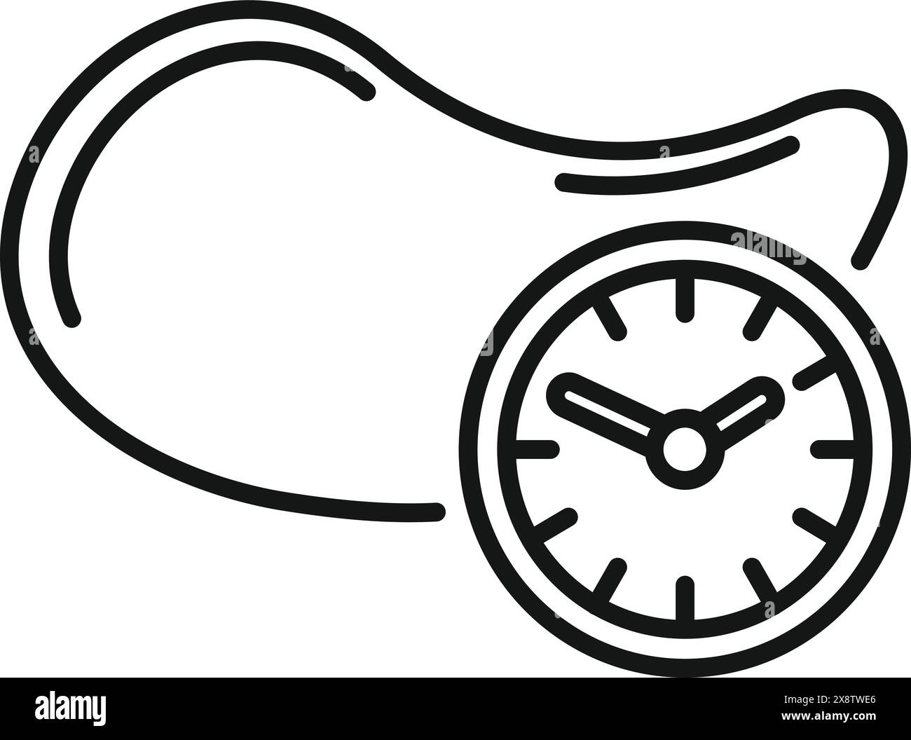 Efficient Time Management Concept Icon With Black And White Line Art Symbolizing Productivity