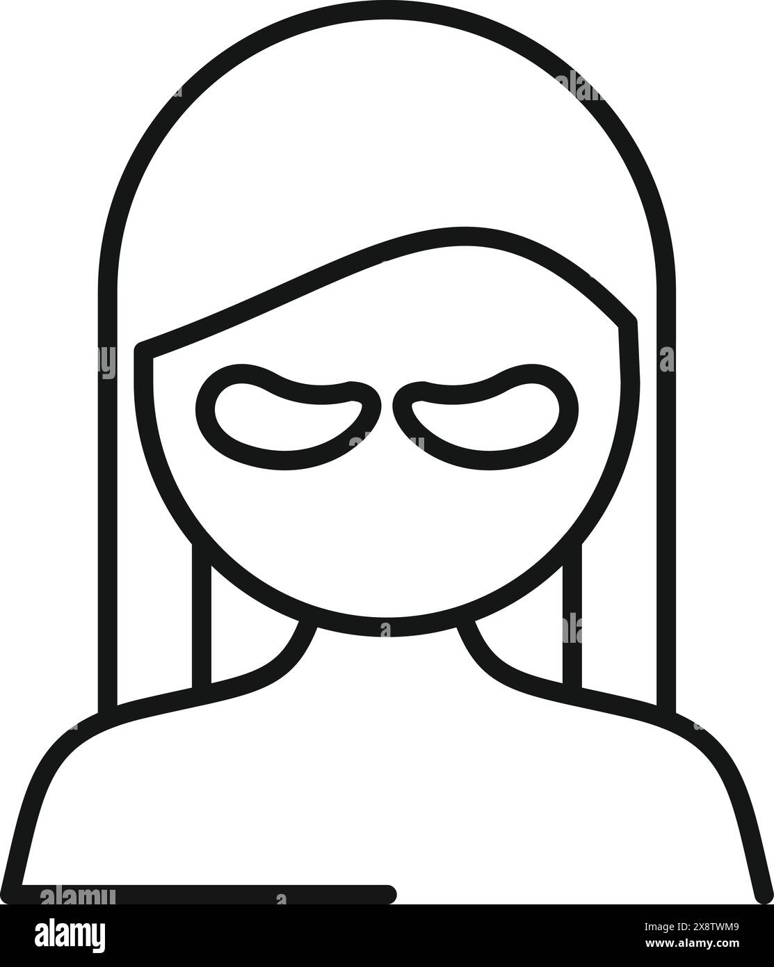 Minimalist and modern female avatar line icon for simple user profile ...