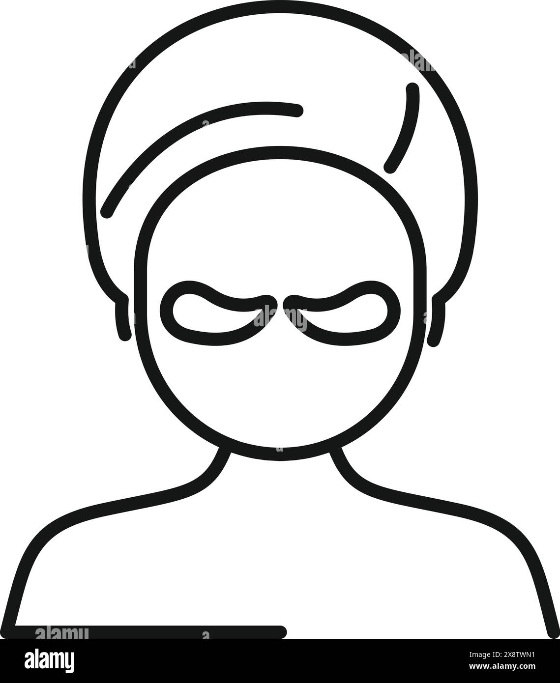 Minimalistic black and white line drawing of an individual with a ...