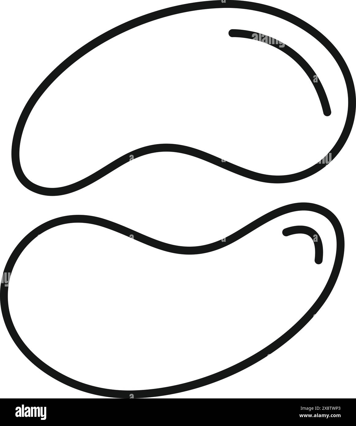 Illustration featuring the outline of two stylized coffee beans ...