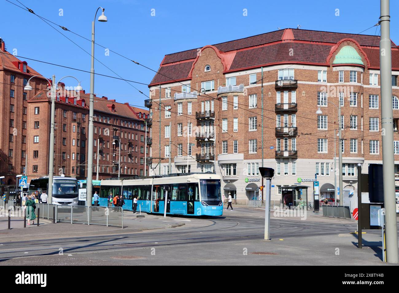 Gothenburg public transportation tram on Örgryte vägen in central ...