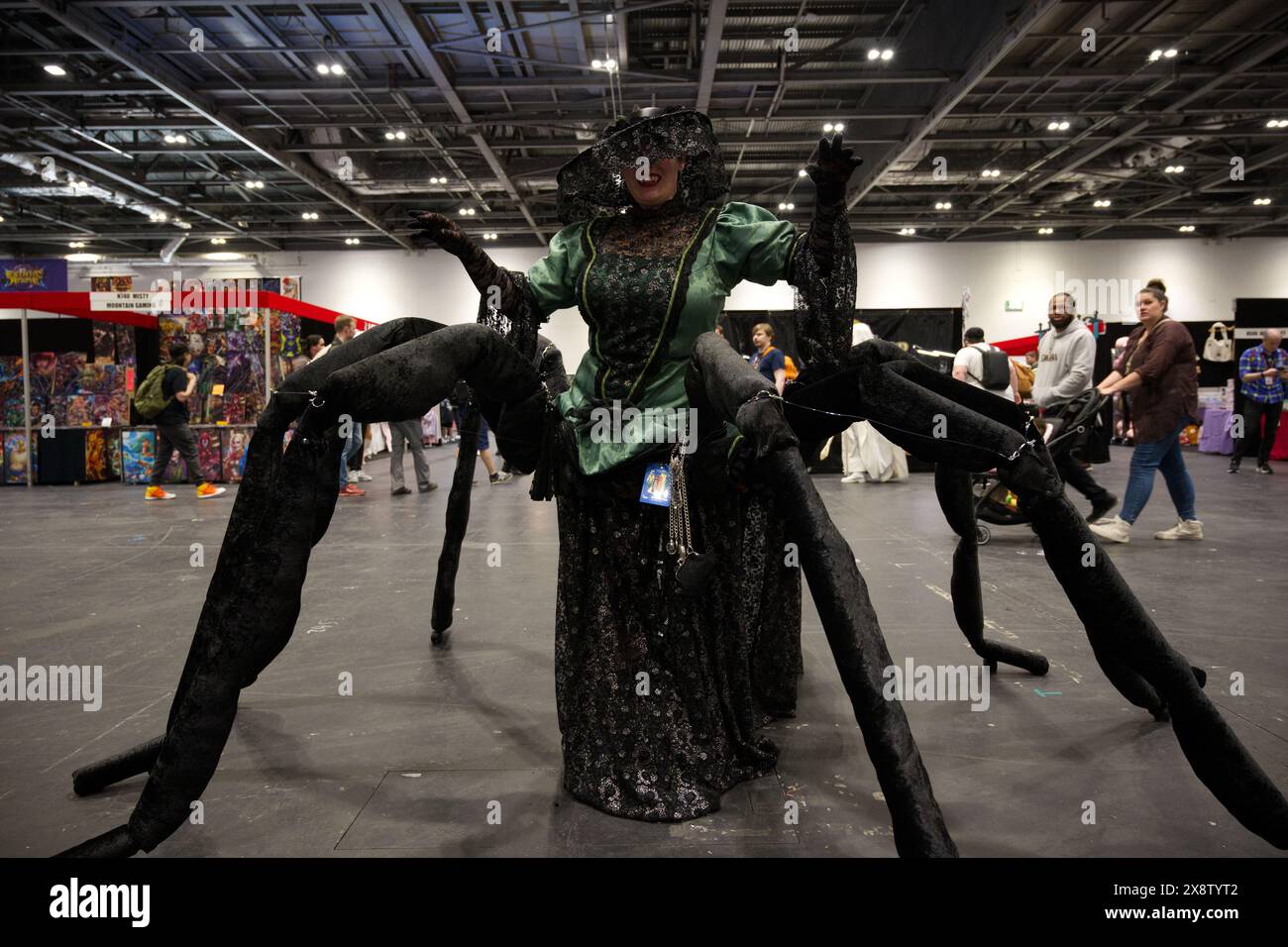 A woman-spider cosplay at Comic Con London Stock Photo - Alamy