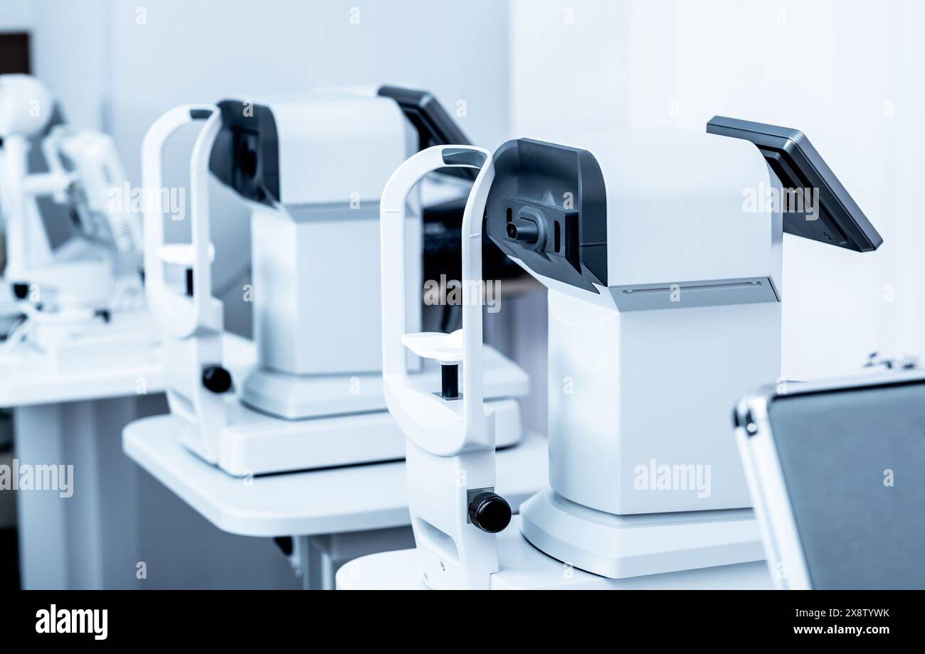 Special modern white diagnostics devices in the ophthalmologic clinic ...