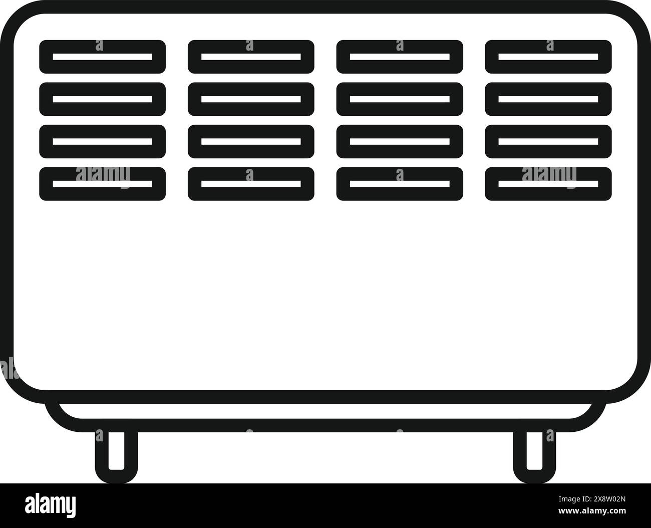Vector illustration of a minimalist design portable space heater in ...