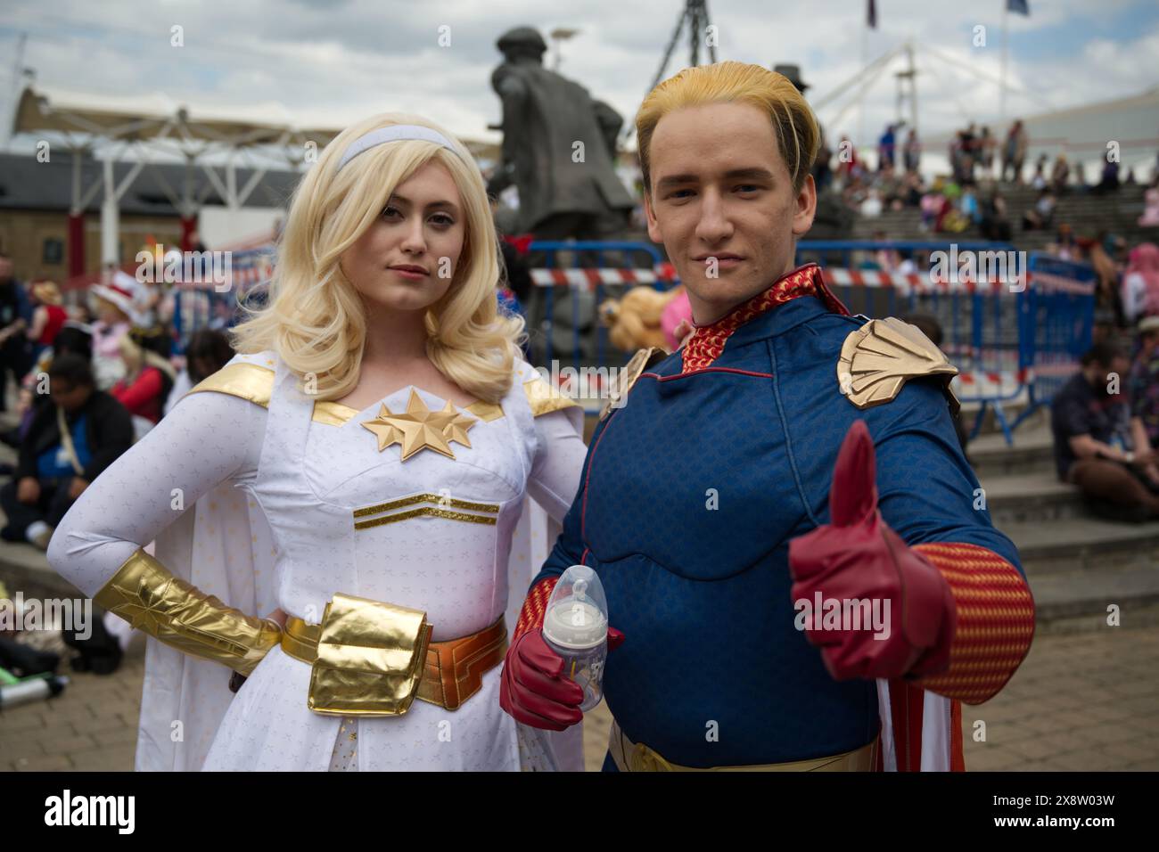 Starlight and Homelander cosplay from the TV series "The Boys" at Comic ...