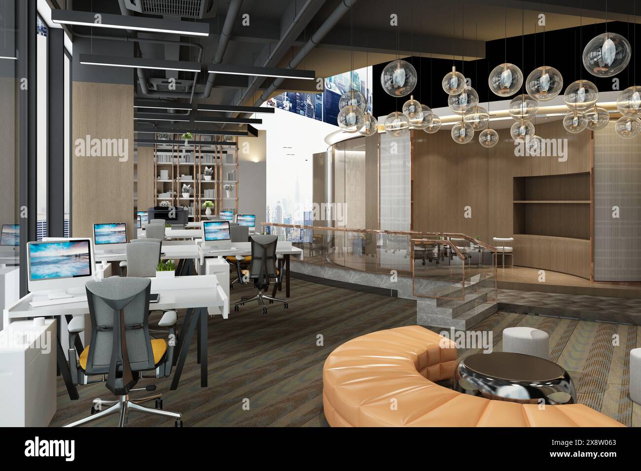 3d render of office interior Stock Photo - Alamy