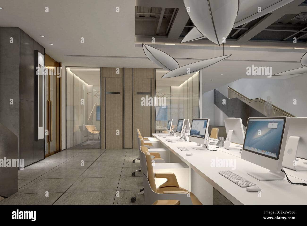 3d render of office interior Stock Photo - Alamy