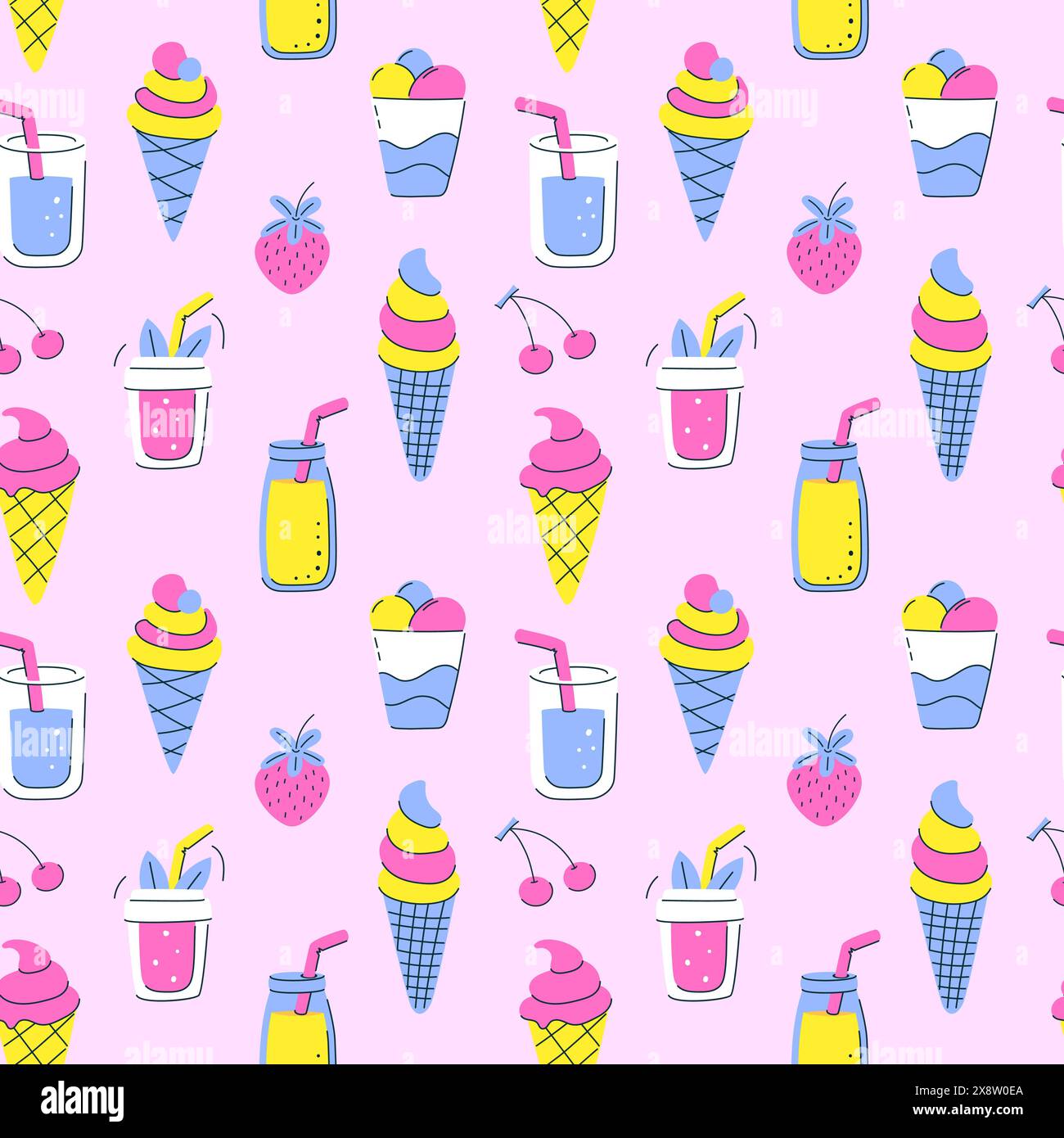 Summer desserts Stock Vector Images - Alamy