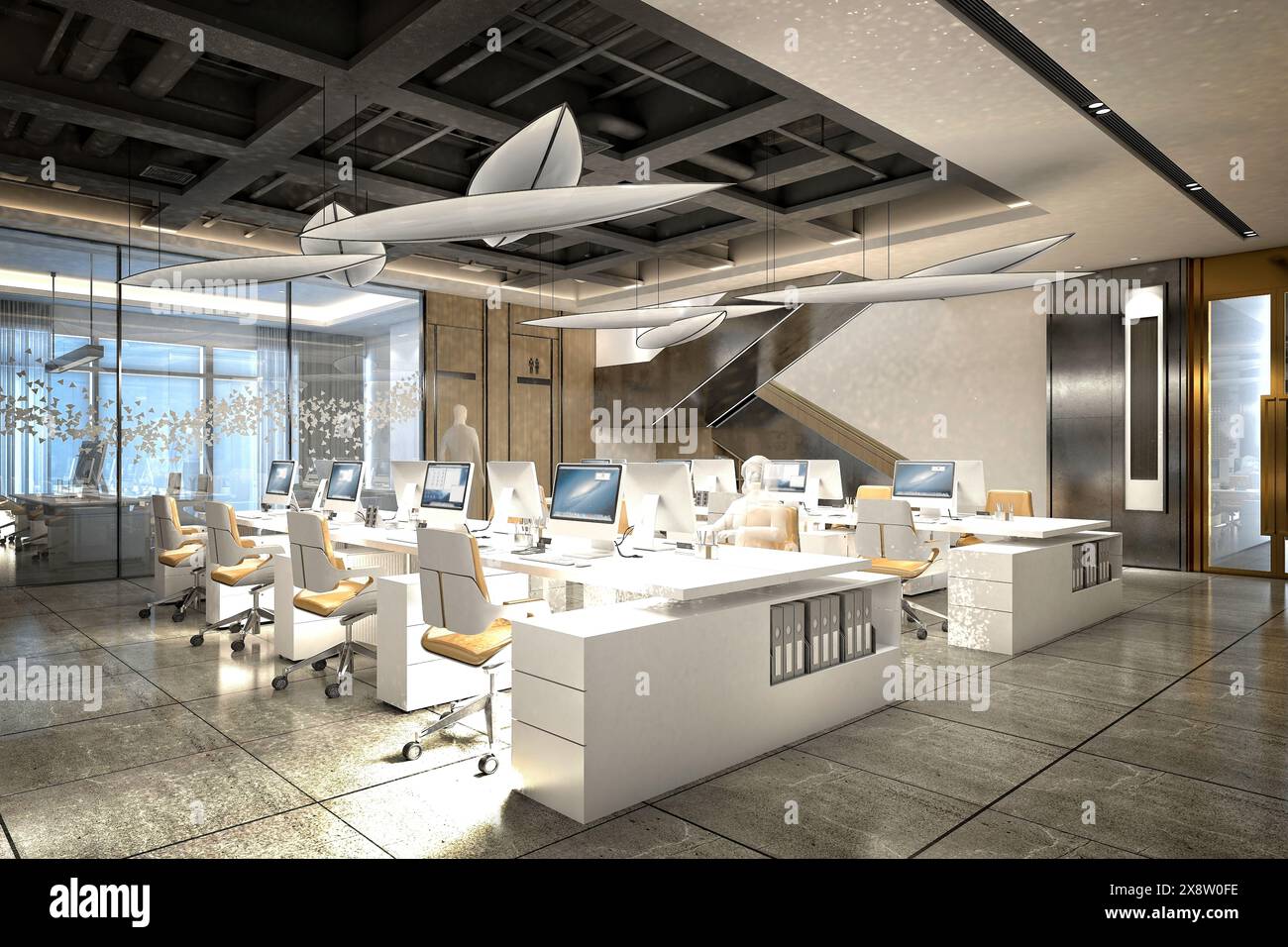 3d render of office interior Stock Photo - Alamy