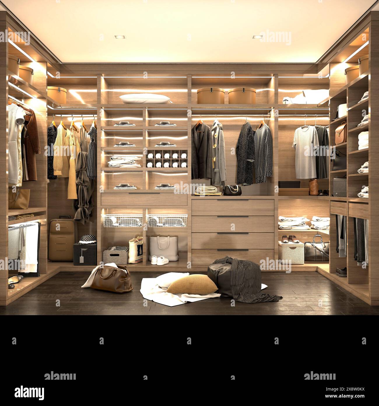 3d render of cloak room, dressing room Stock Photo - Alamy