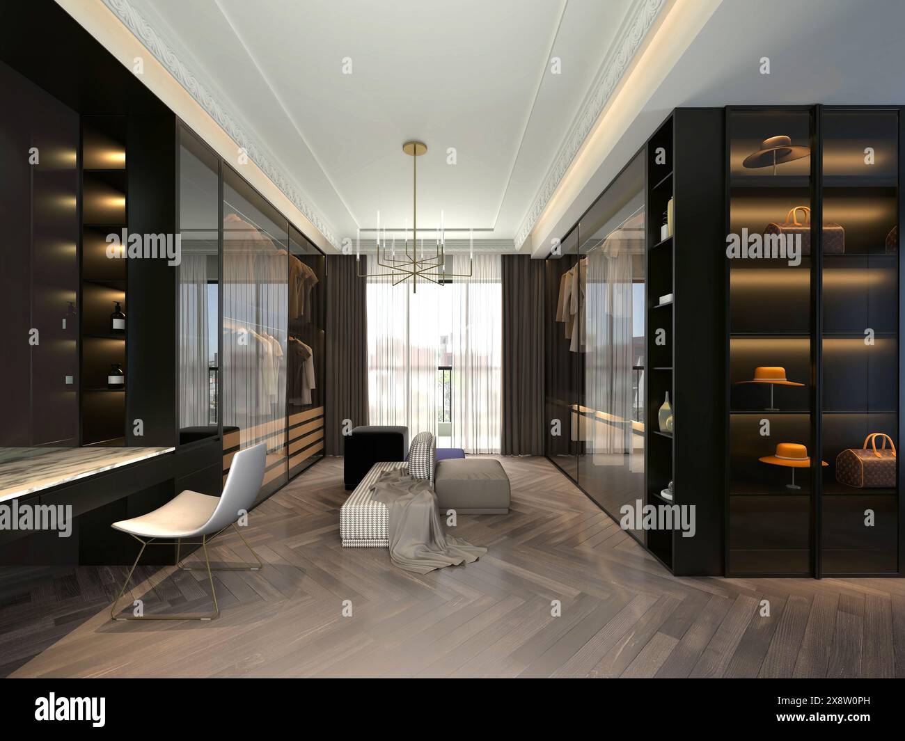 3d render of cloak room, dressing room Stock Photo - Alamy
