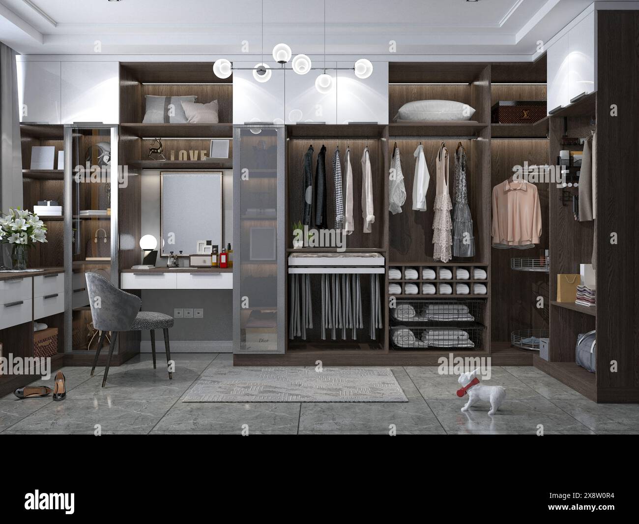 3d render of cloak room, dressing room Stock Photo - Alamy