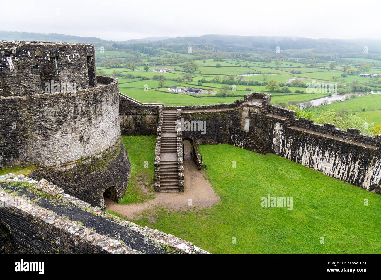 The old historic castle ruins of Castell Dinefwr in Dinefwr Park in the ...