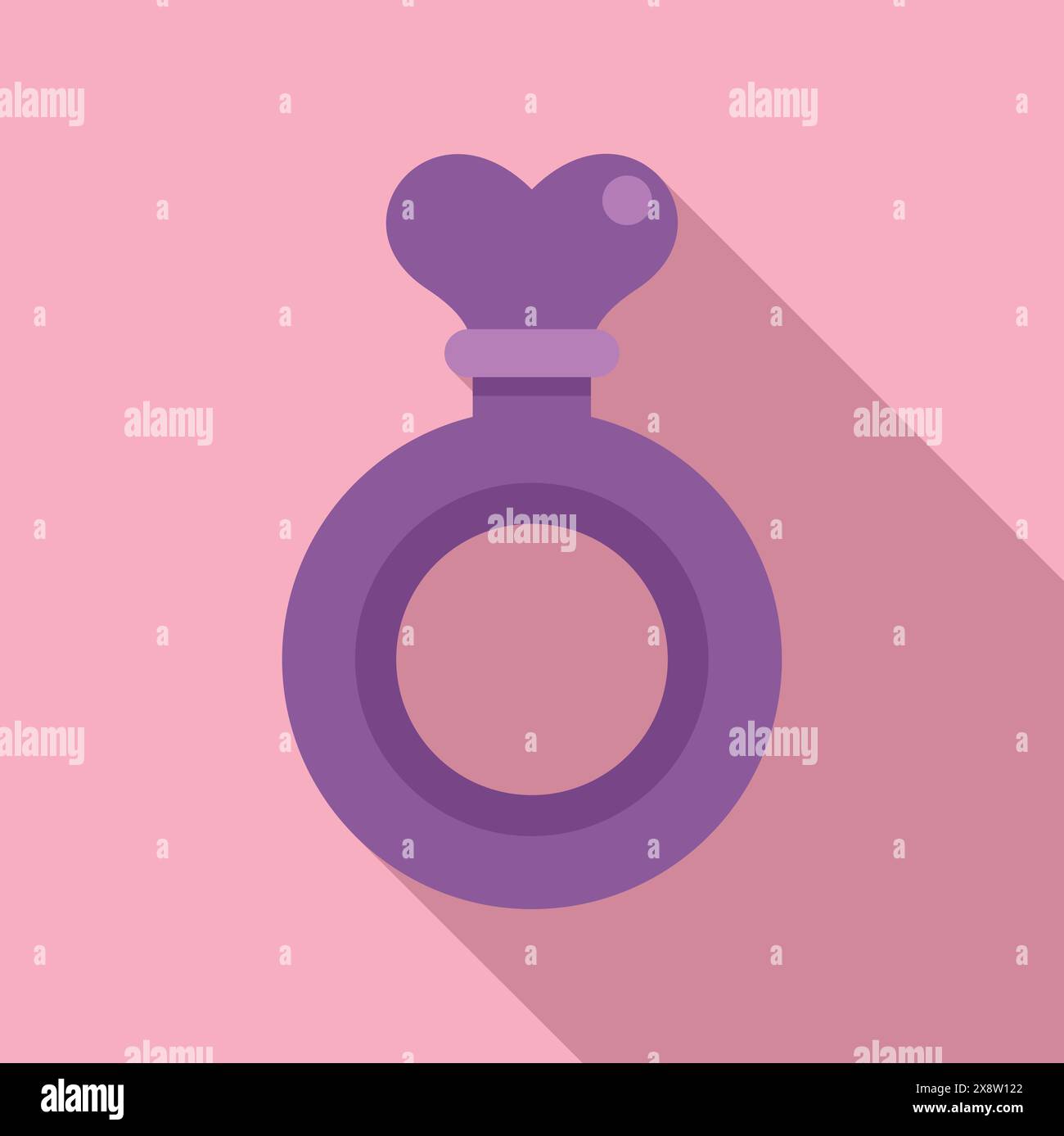 Minimalistic vector illustration of a purple engagement ring on a pink ...