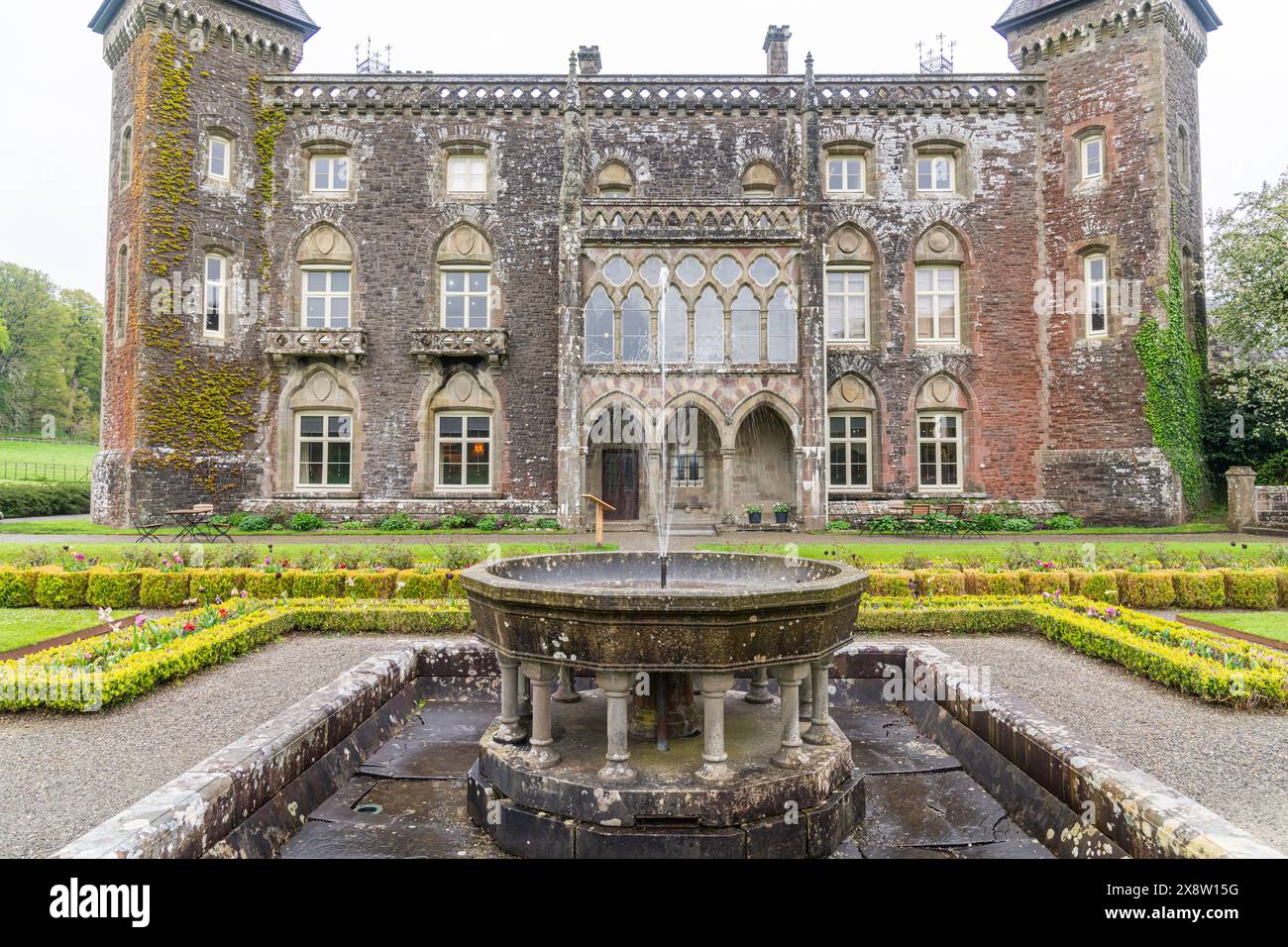 View of the rear garden behind Newton House in Dinefwr Park in the ...