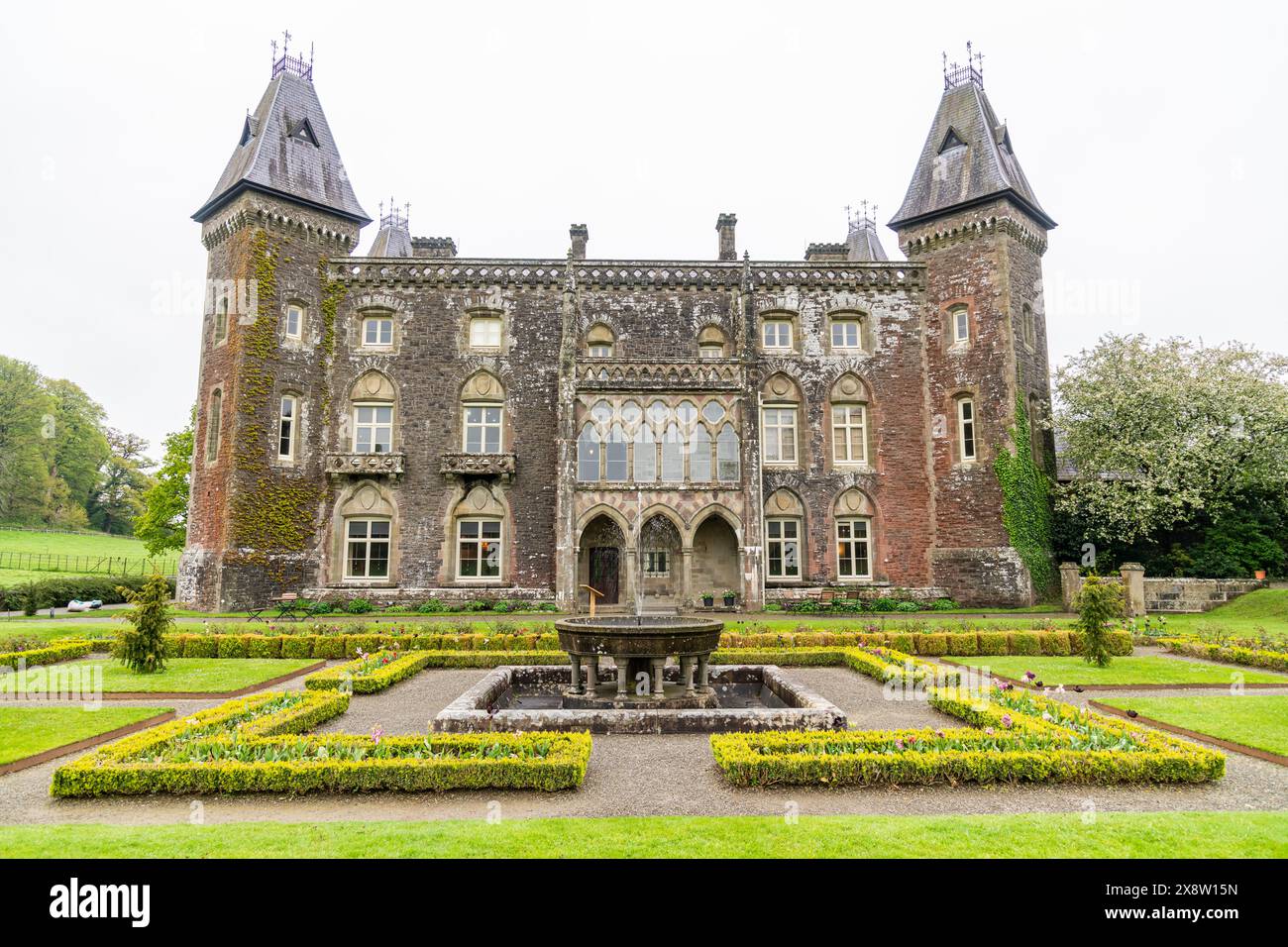 View of the rear garden behind Newton House in Dinefwr Park in the ...