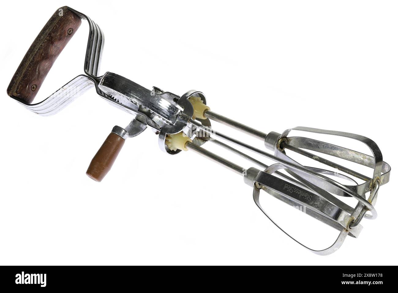 vintage rotary whisk isolated on white background Stock Photo - Alamy