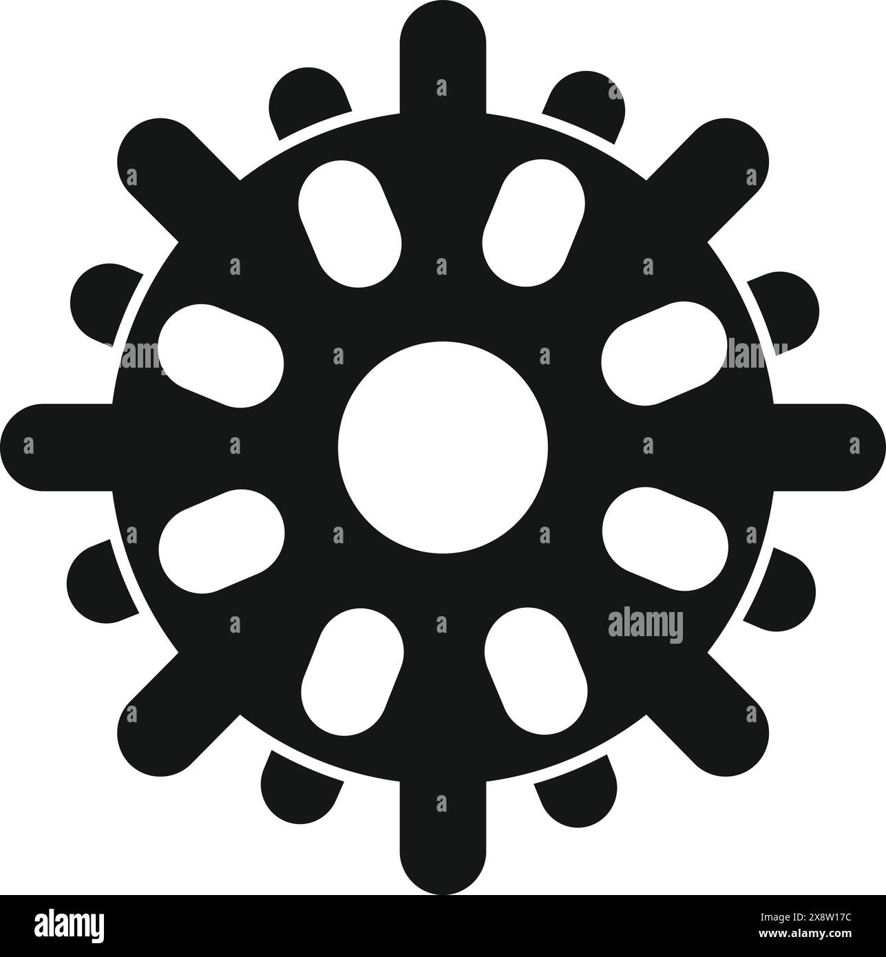 Simplistic vector illustration of a gear icon in solid black color ...