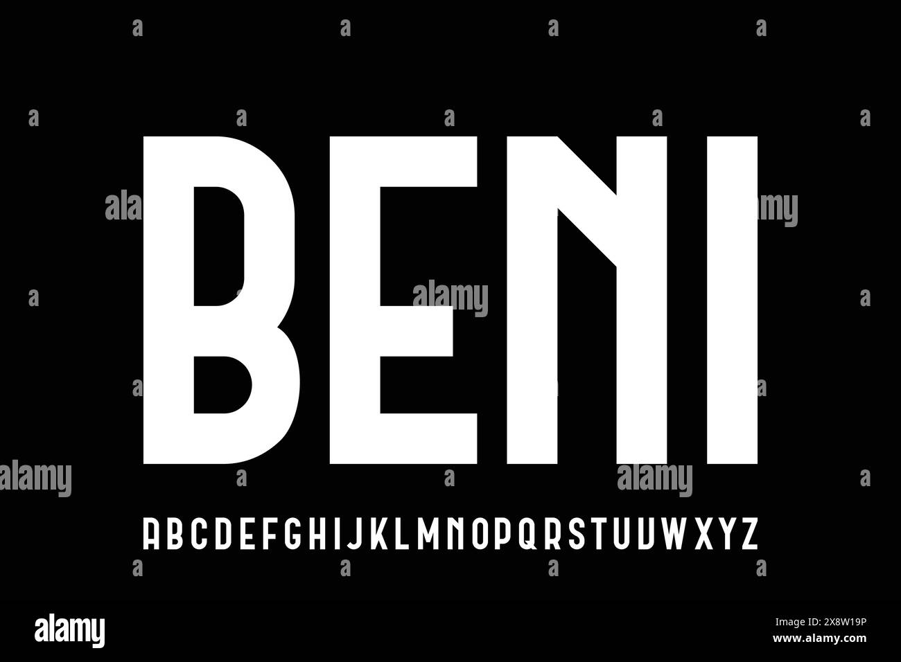 Modern art deco style sans serif alphabet display font vector illustration Stock Vector Image ...