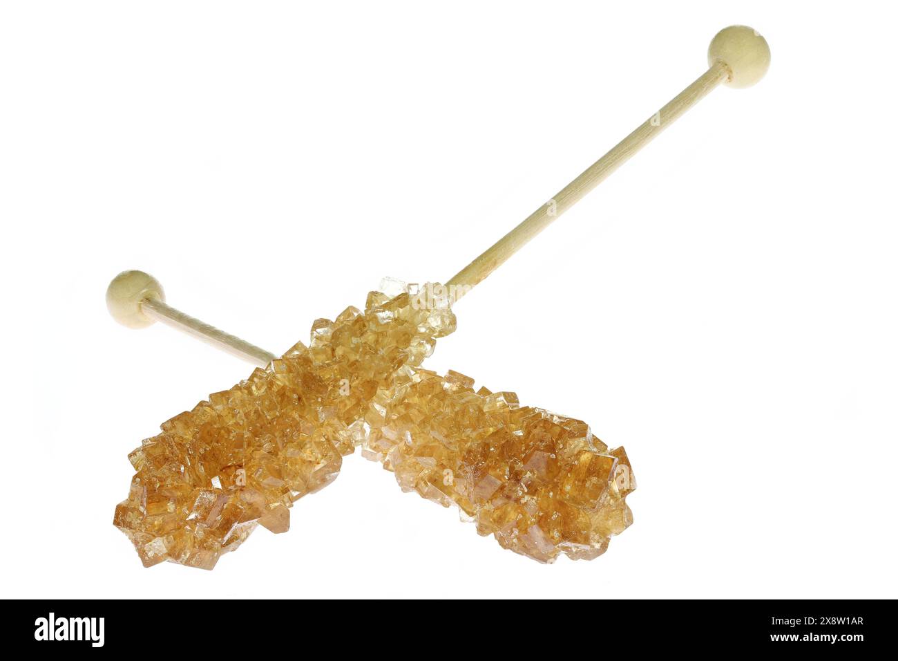 brown rock candy sticks isolated on white background Stock Photo - Alamy