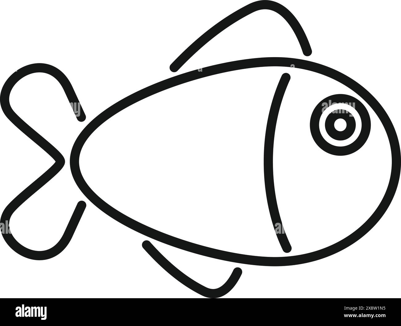 Black and white line drawing of a stylized fish, perfect for logos ...