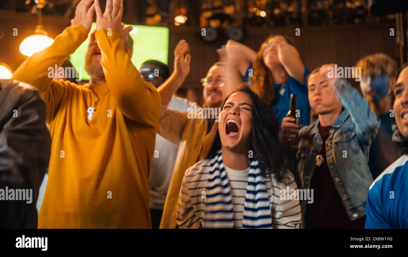 Bar with tv during soccer tournament hi-res stock photography and ...
