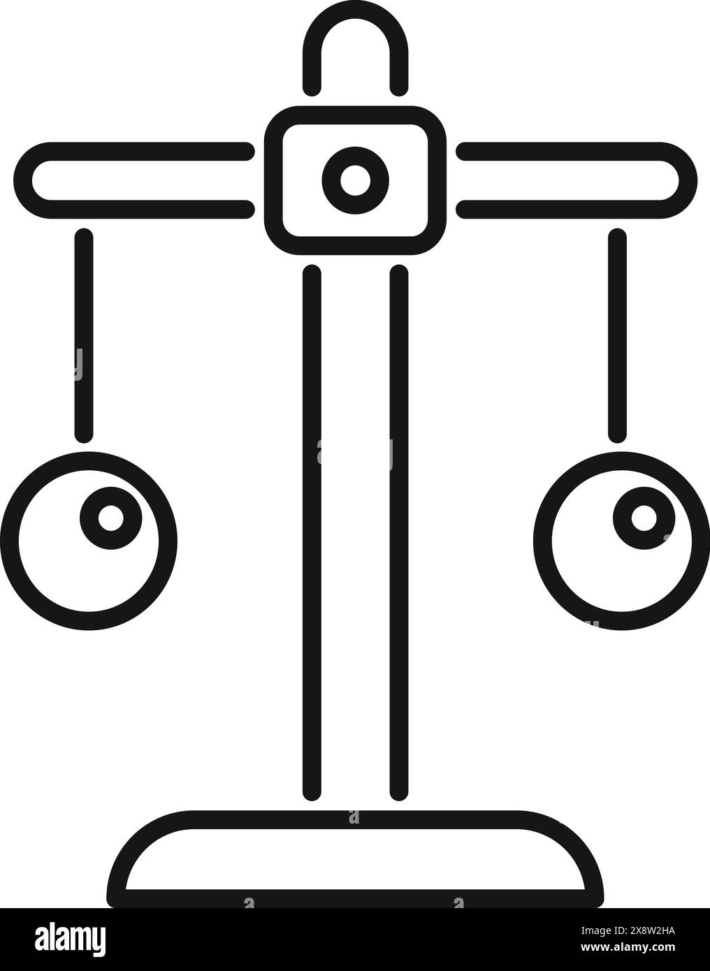 Vector illustration of a simple balance scale icon, isolated on white ...