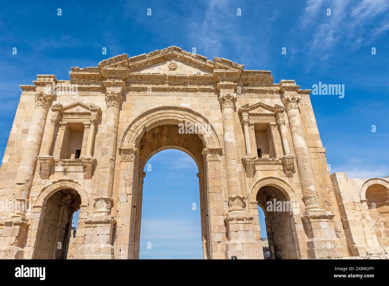 Front view of the Arch of Hadrian in Gerasa. Jerash. Jordan ...