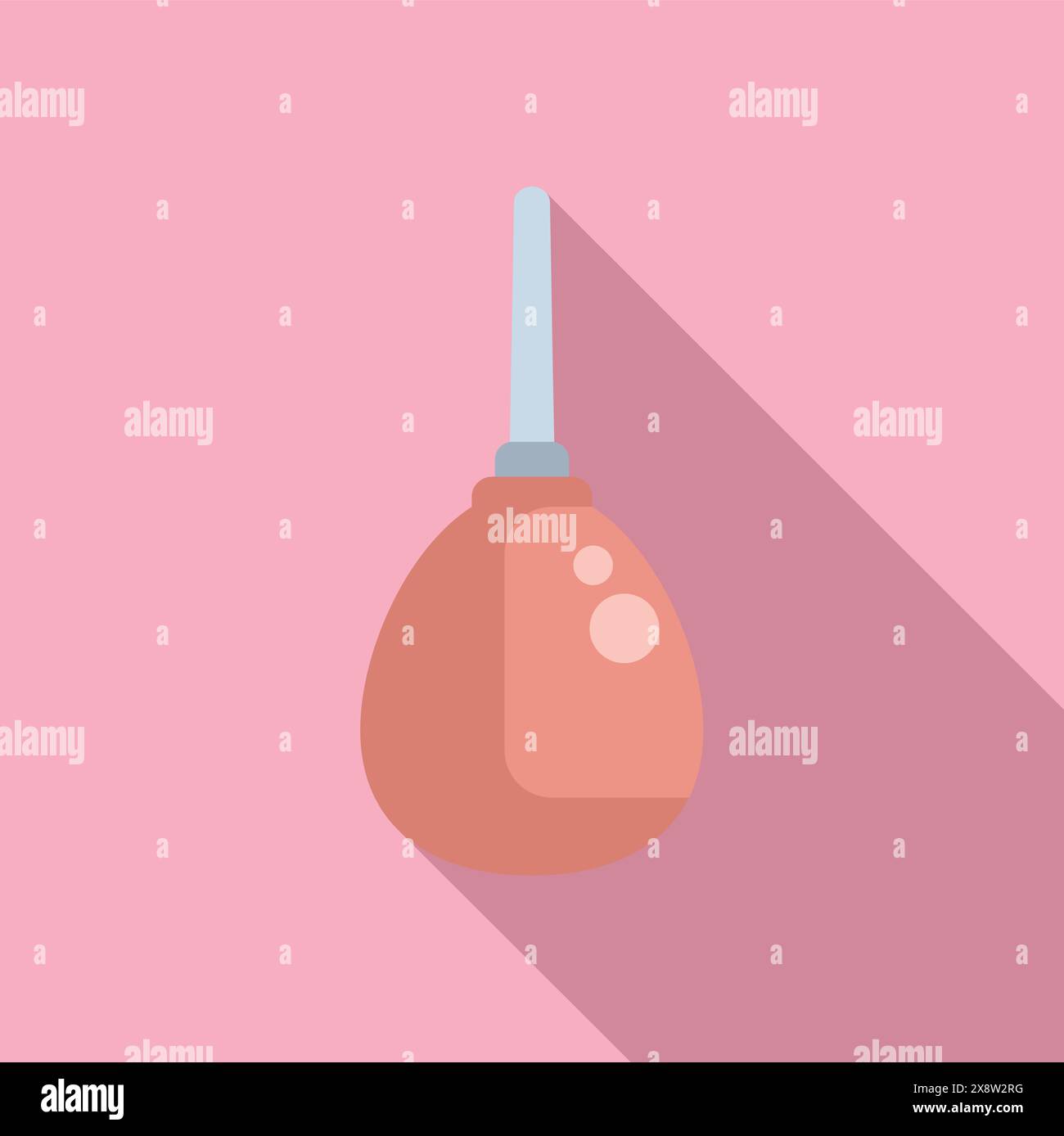 Vector graphic of a clean, simple rubber ear syringe on a pink ...