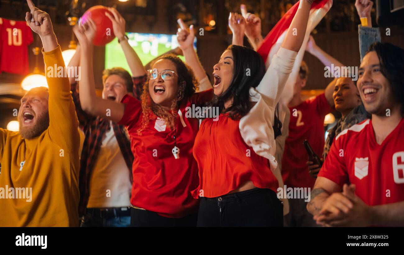 Bar with tv during soccer tournament hi-res stock photography and ...