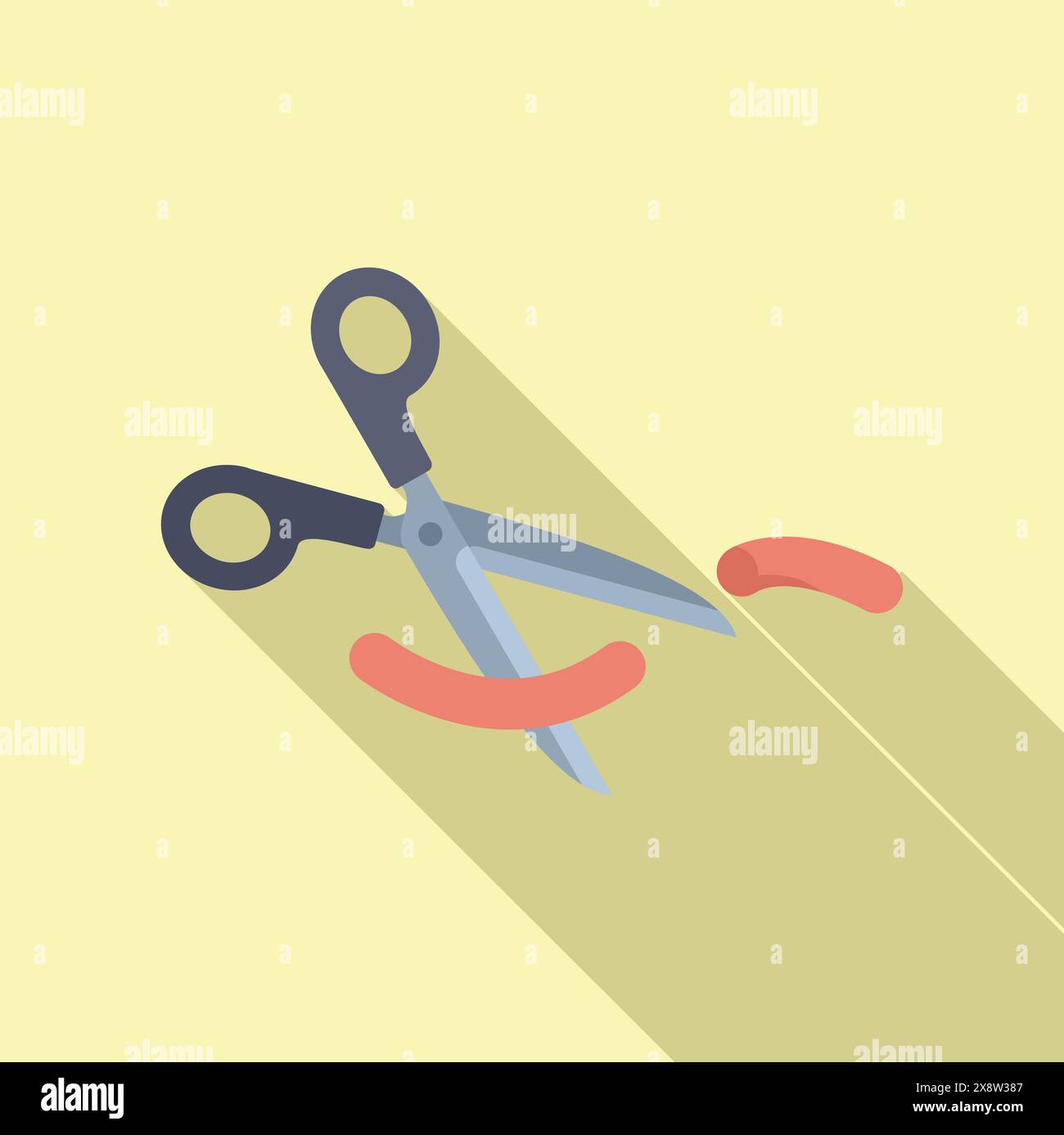 Vector graphic of scissors cutting a ribbon, showcasing a ceremonial ...