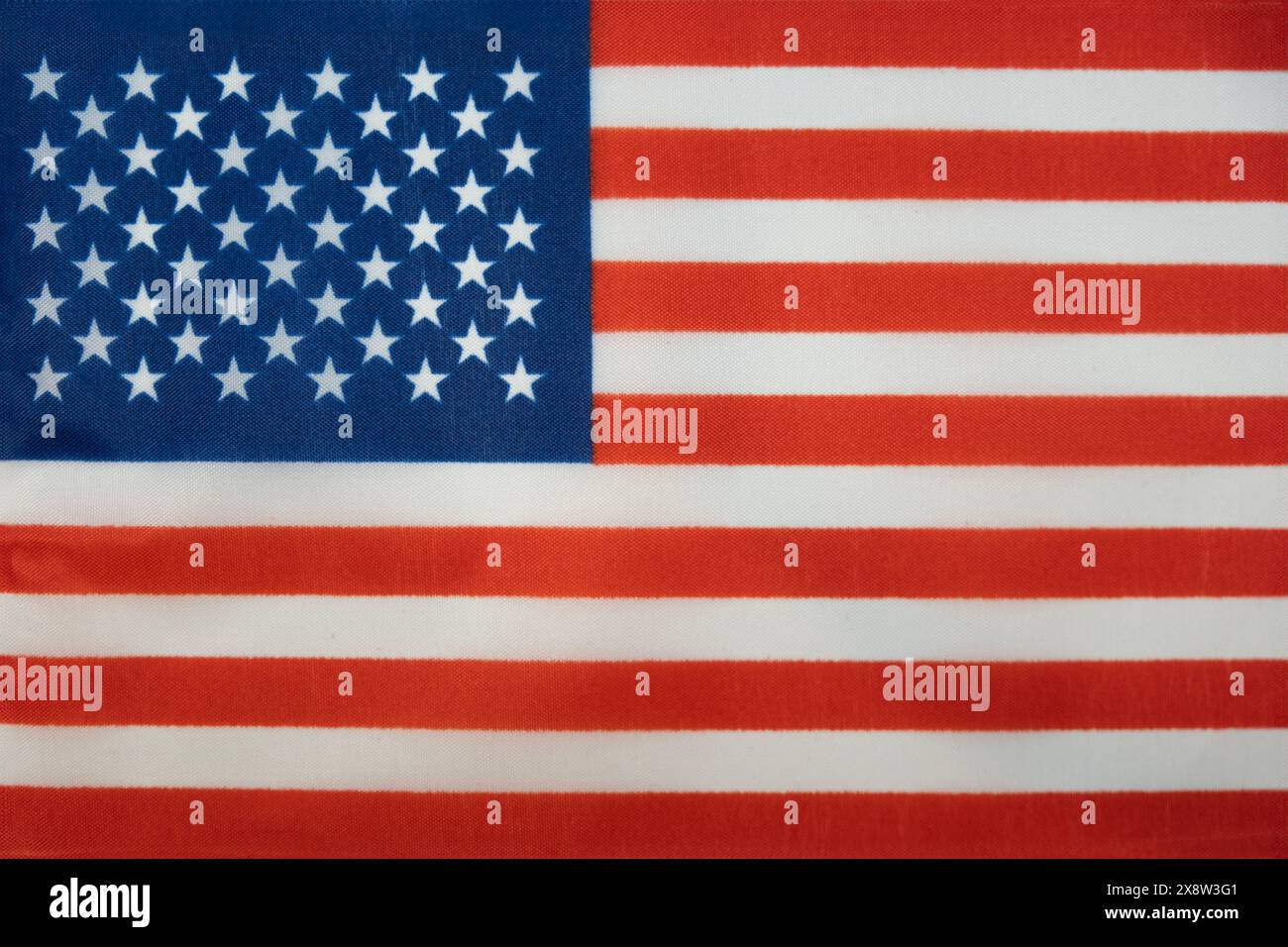Simple flag of United States of America. Fabric, cloth and texture. Red ...