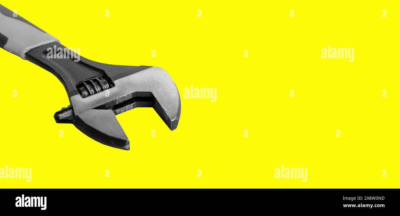 Spanner equipment tool and metallic object, background repair ...