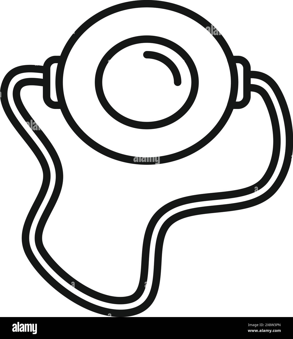 Black and white vector illustration of a baby's pacifier in a simple ...