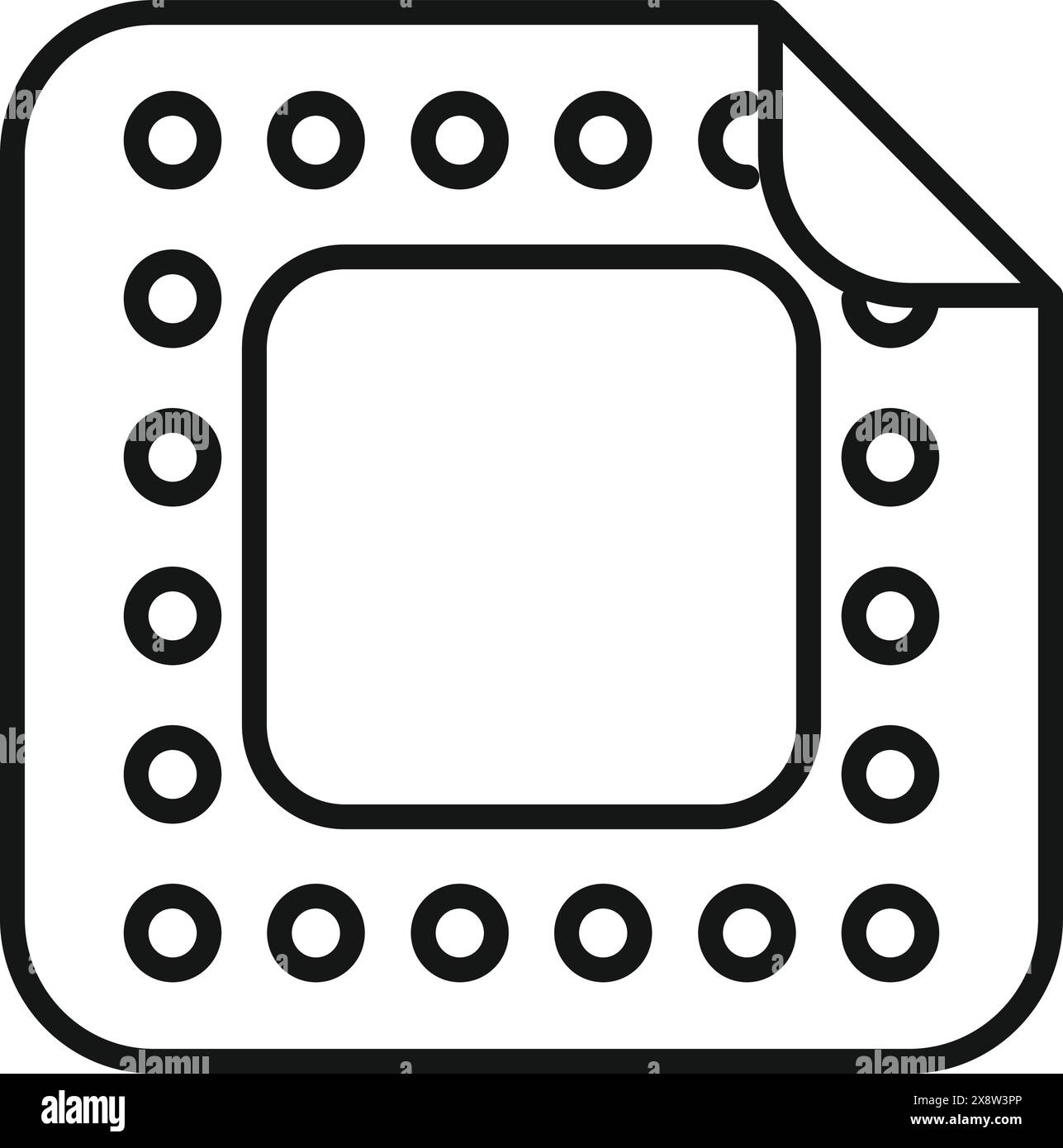 Black and white line art of a cookie with a bite taken out, suitable ...