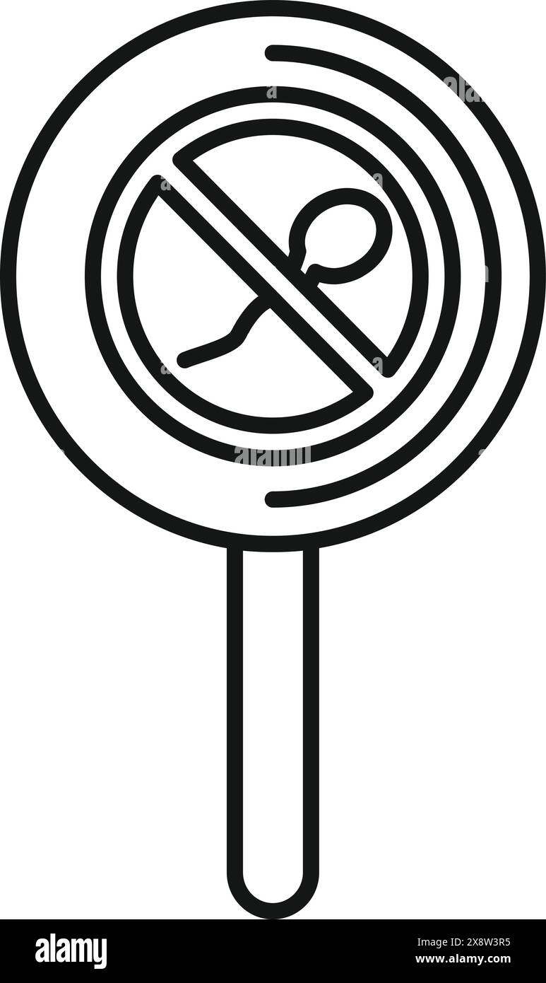 Simple black and white line art vector illustration of a no bugs ...