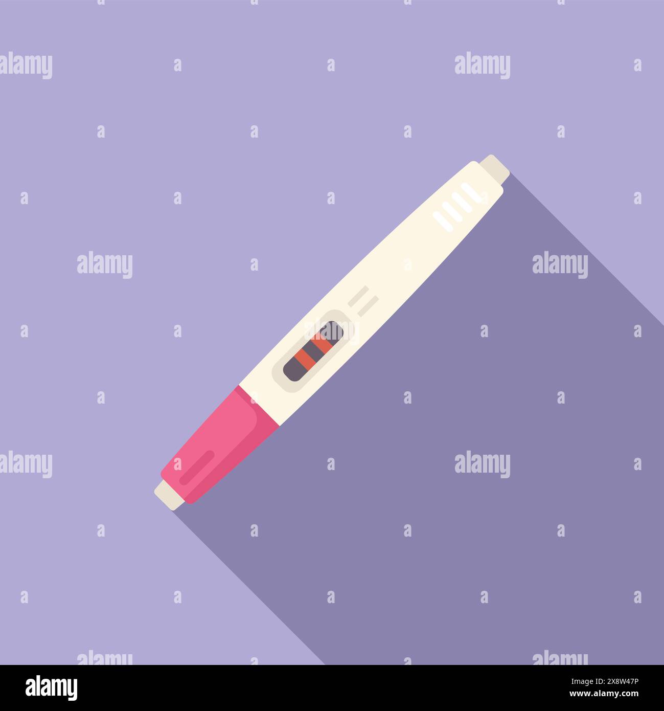 Vector illustration of a pregnancy test with a positive result in a ...