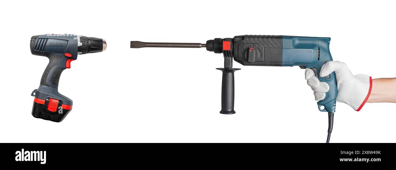 Driller and drill equipment. Electric tool for work and repair ...