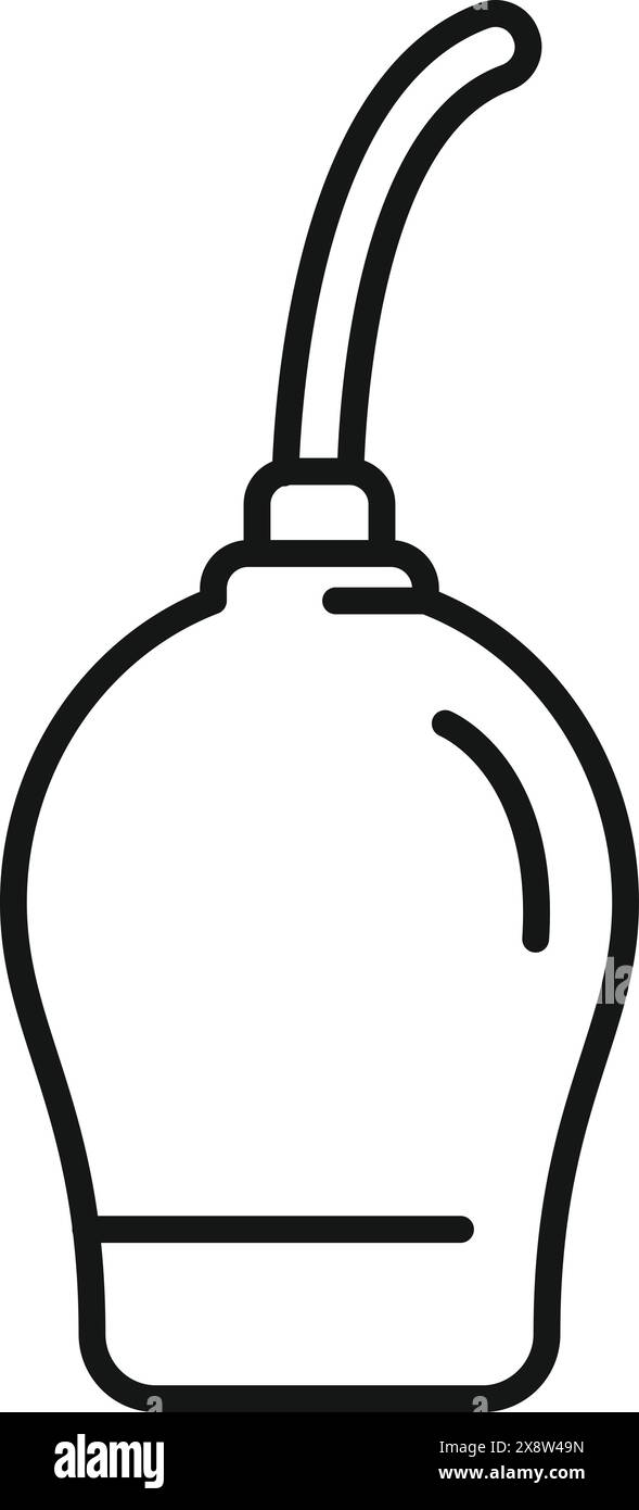 Black and white vector line drawing of a condiment squeeze bottle with ...