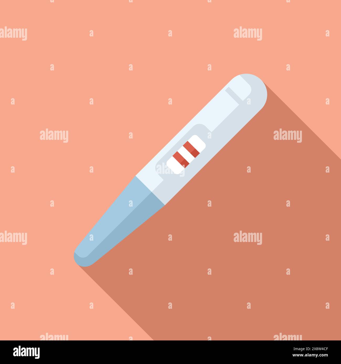 Vector illustration of a positive pregnancy test on a pink background ...
