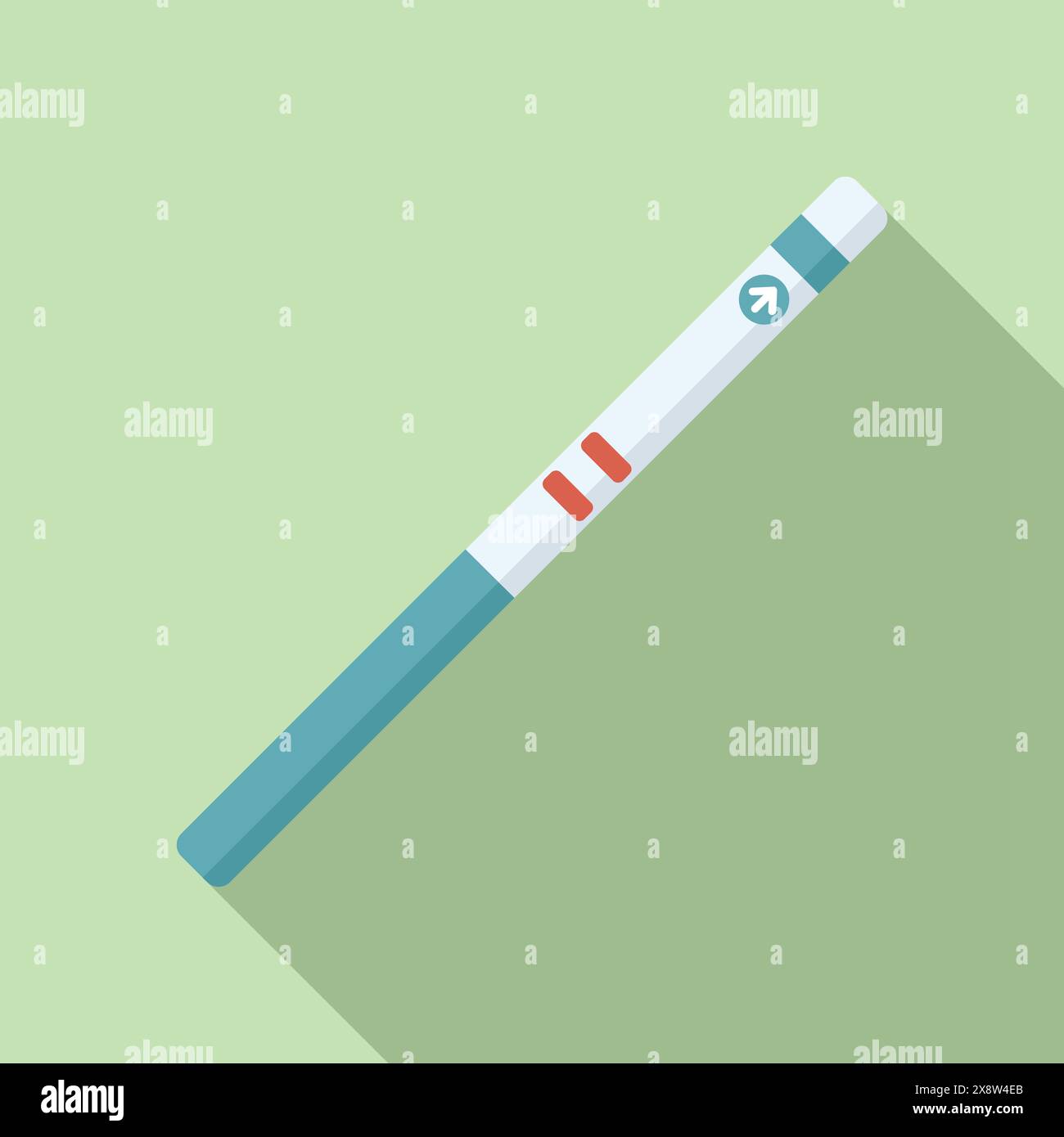Flat design vector illustration of a positive pregnancy test with two ...