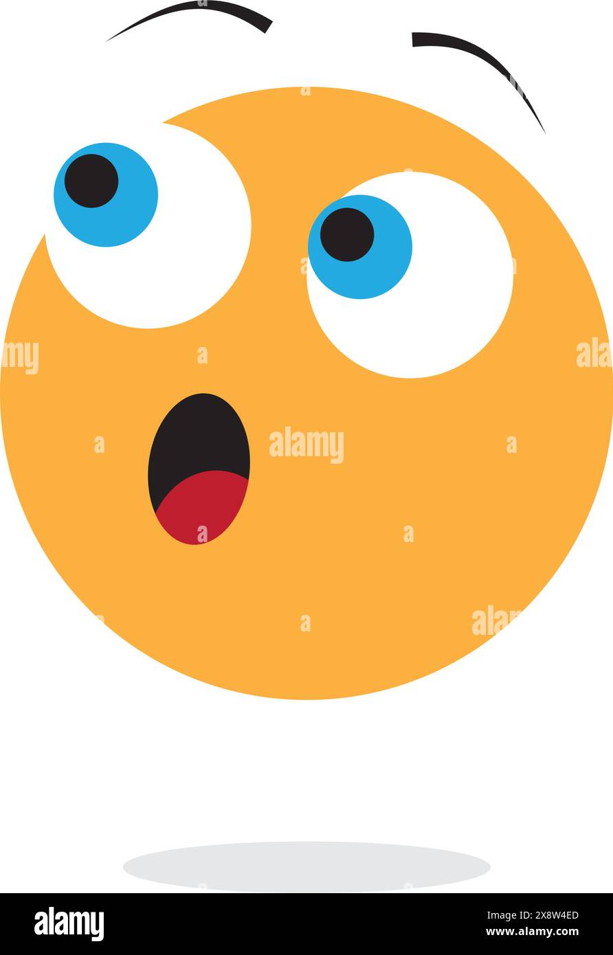 Wow emoji face. shocked surprised emoticon with open mouth , cute smiley emoticons fellings ...