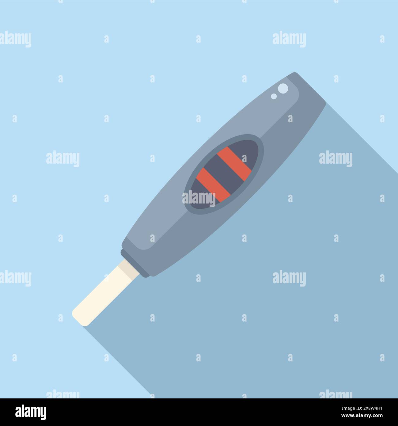 Vector illustration of a modern digital medical thermometer with blue ...