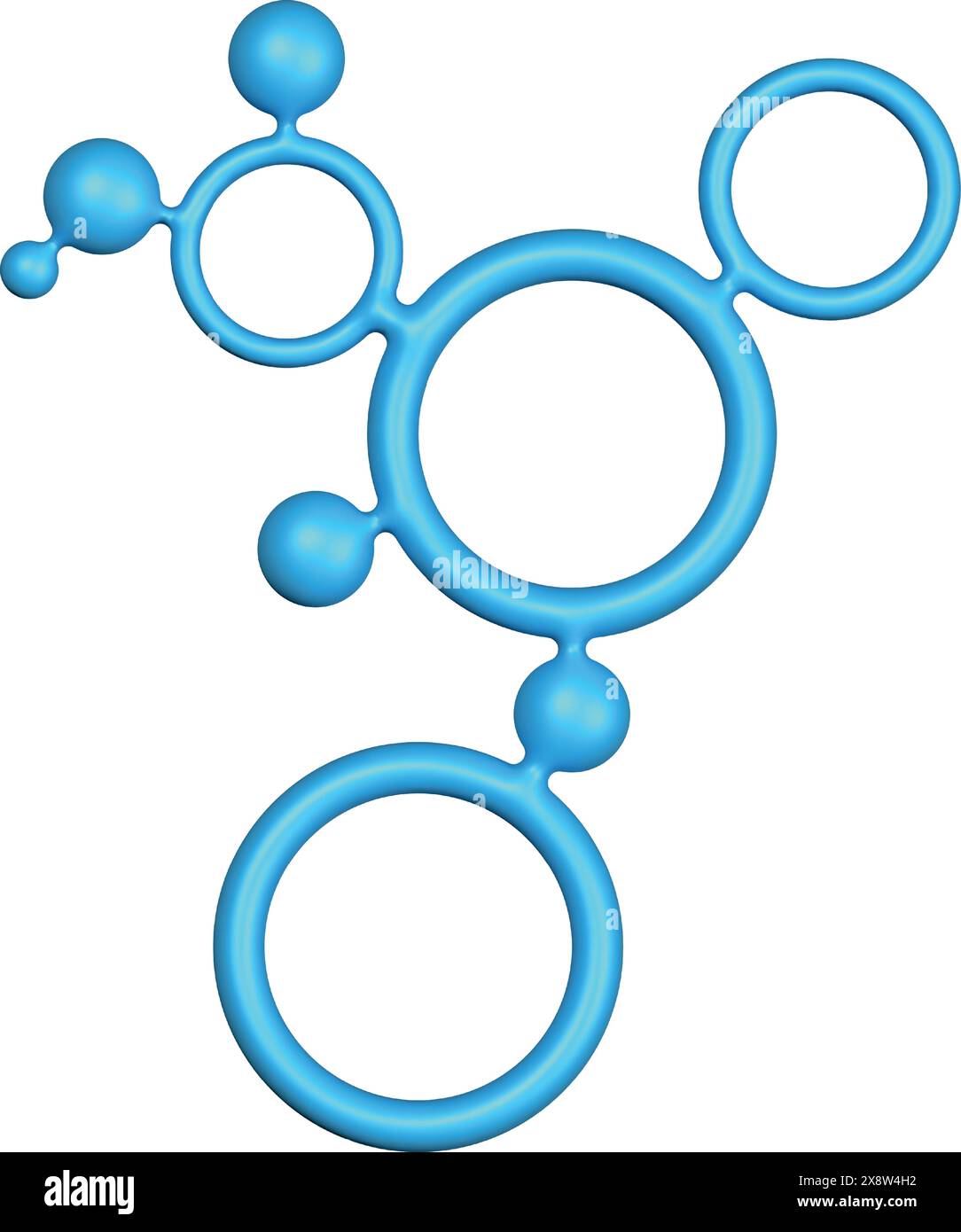 Abstract Design Of A Molecular Structure With Interconnected Blue Loops