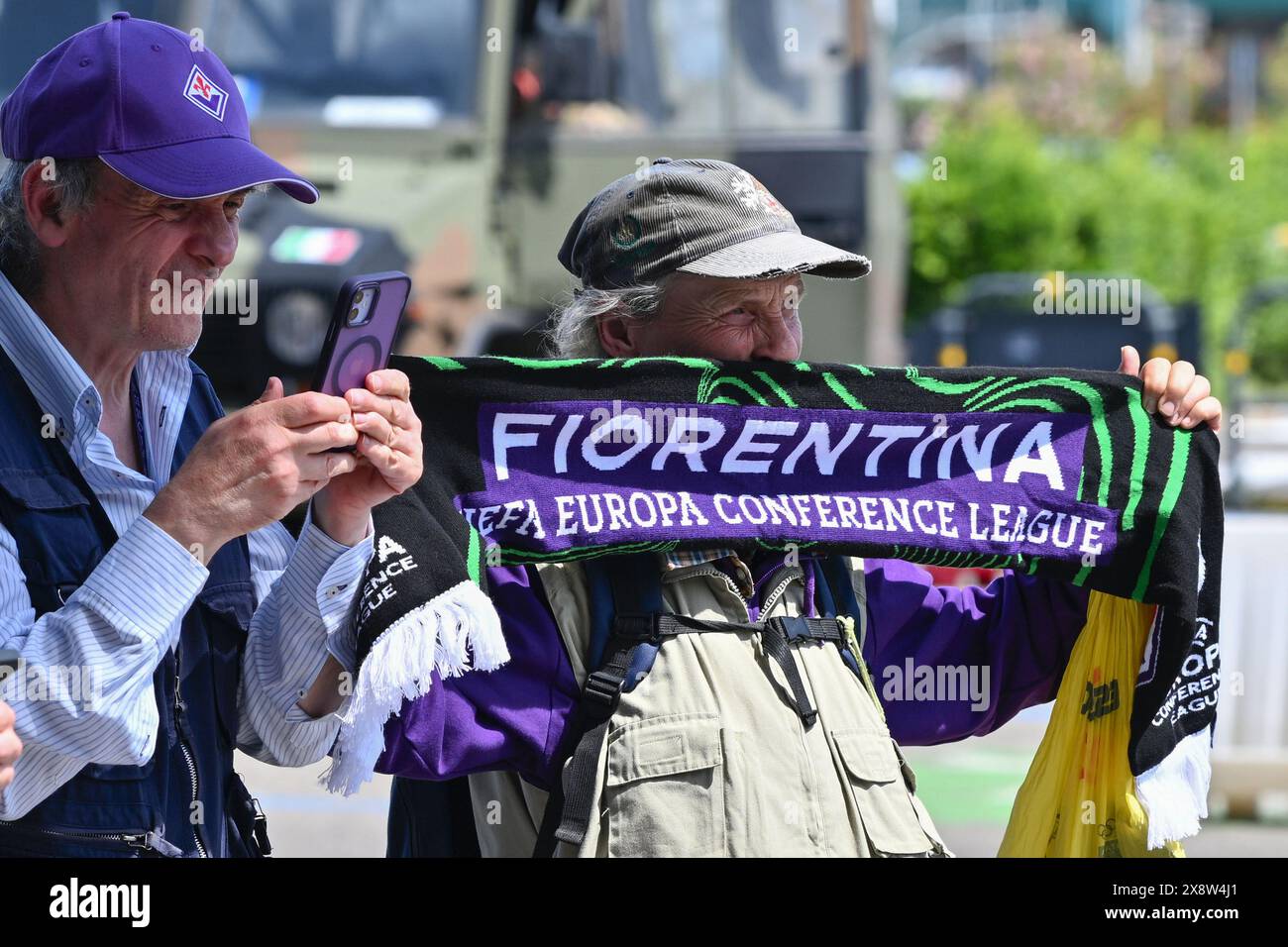 Florence, Italy. 27th May, 2024. ACF Fiorentina's supporters at the ...