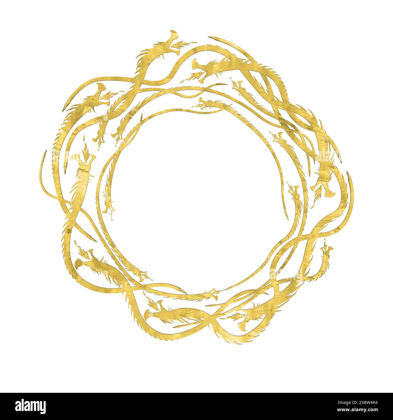 Intricate looping of stylized dragons forming a circle Stock Photo - Alamy